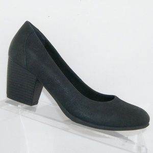 b.o.c. | Shoes | Boc Isa Black Leather Stacked Block Heels 7m | Poshmark